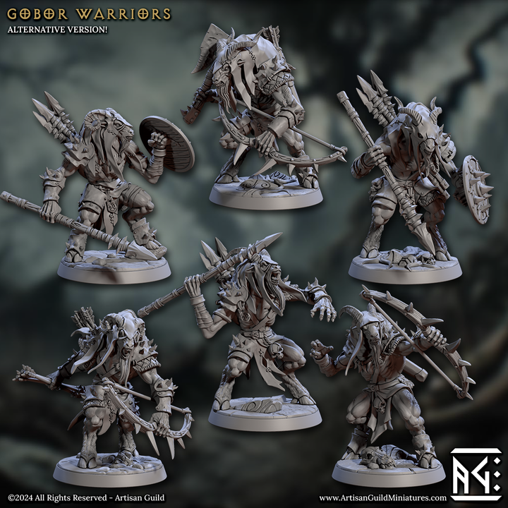 3D Printable Gobor Warrior - E (Rise of the Beastmen) by Artisan Guild